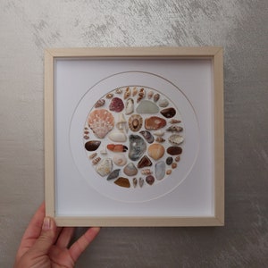 Mosaic Shell Decor Collage Seashell Decor Pebble Art Sea Grass Shadow ...