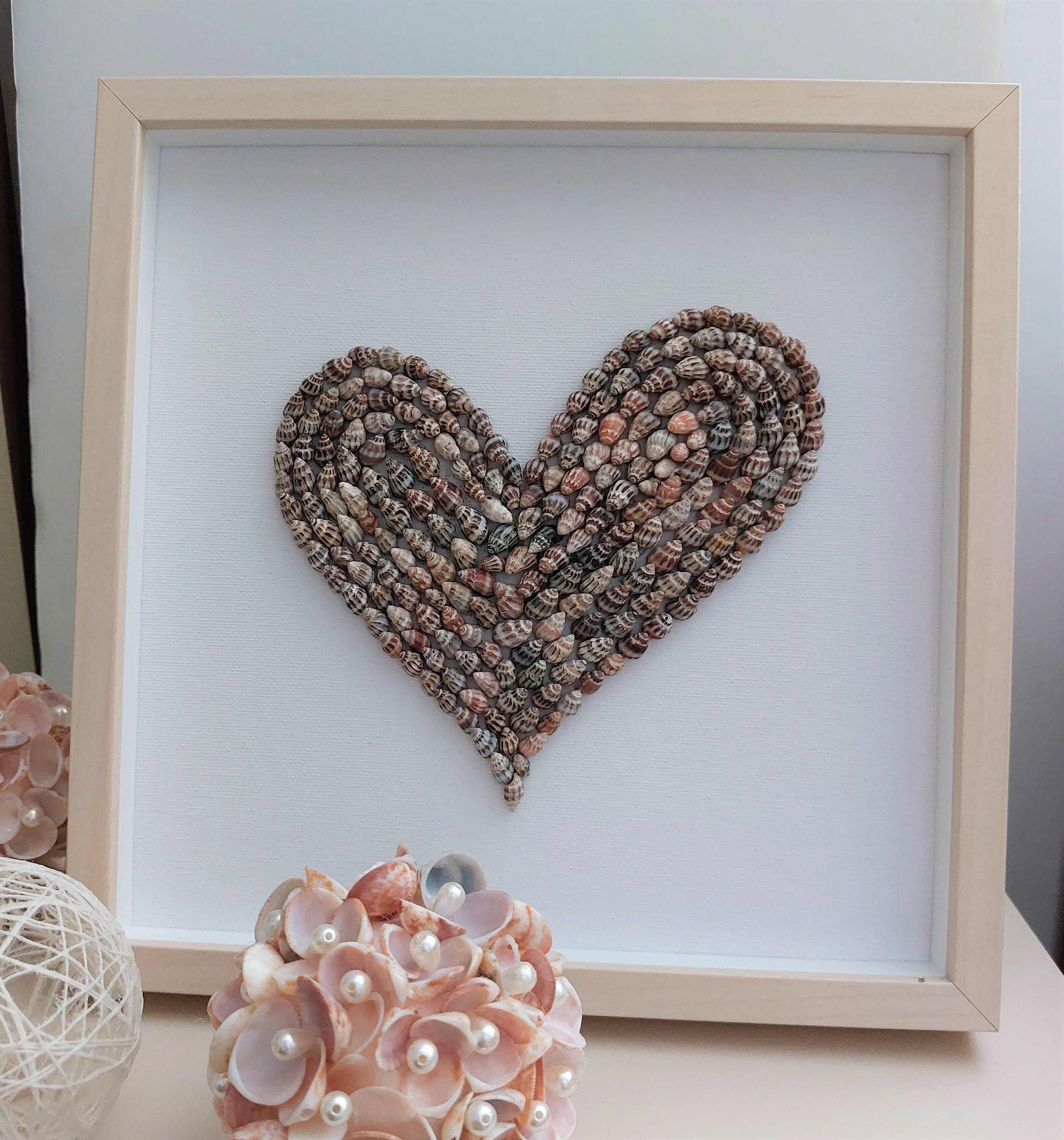 Seashell Heart Sea Shell Heart Wall Art Heart Frame Heart - Etsy