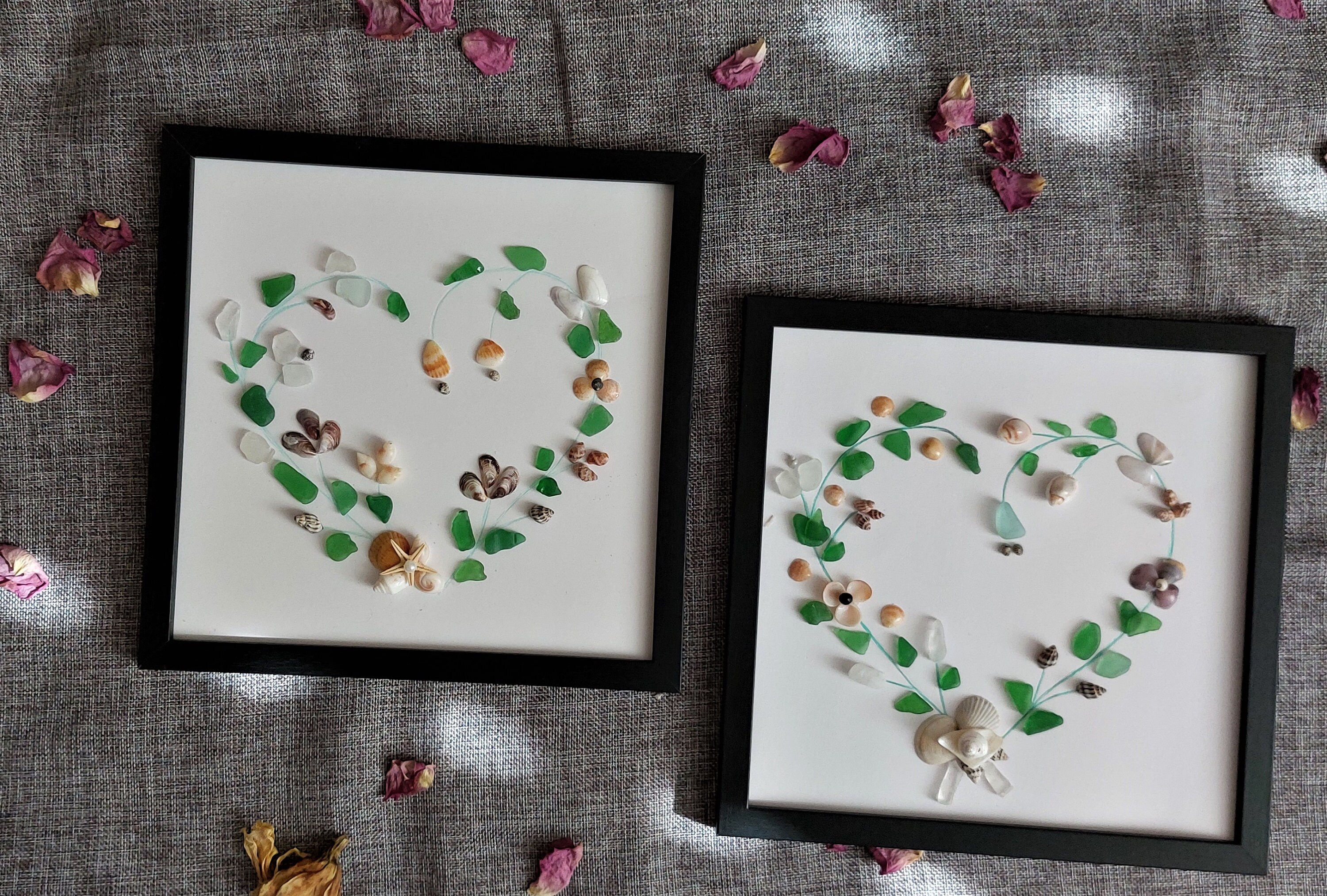 Sea Glass Heart Seashell Decor Heart Wreath Seashell Wall Art - Etsy