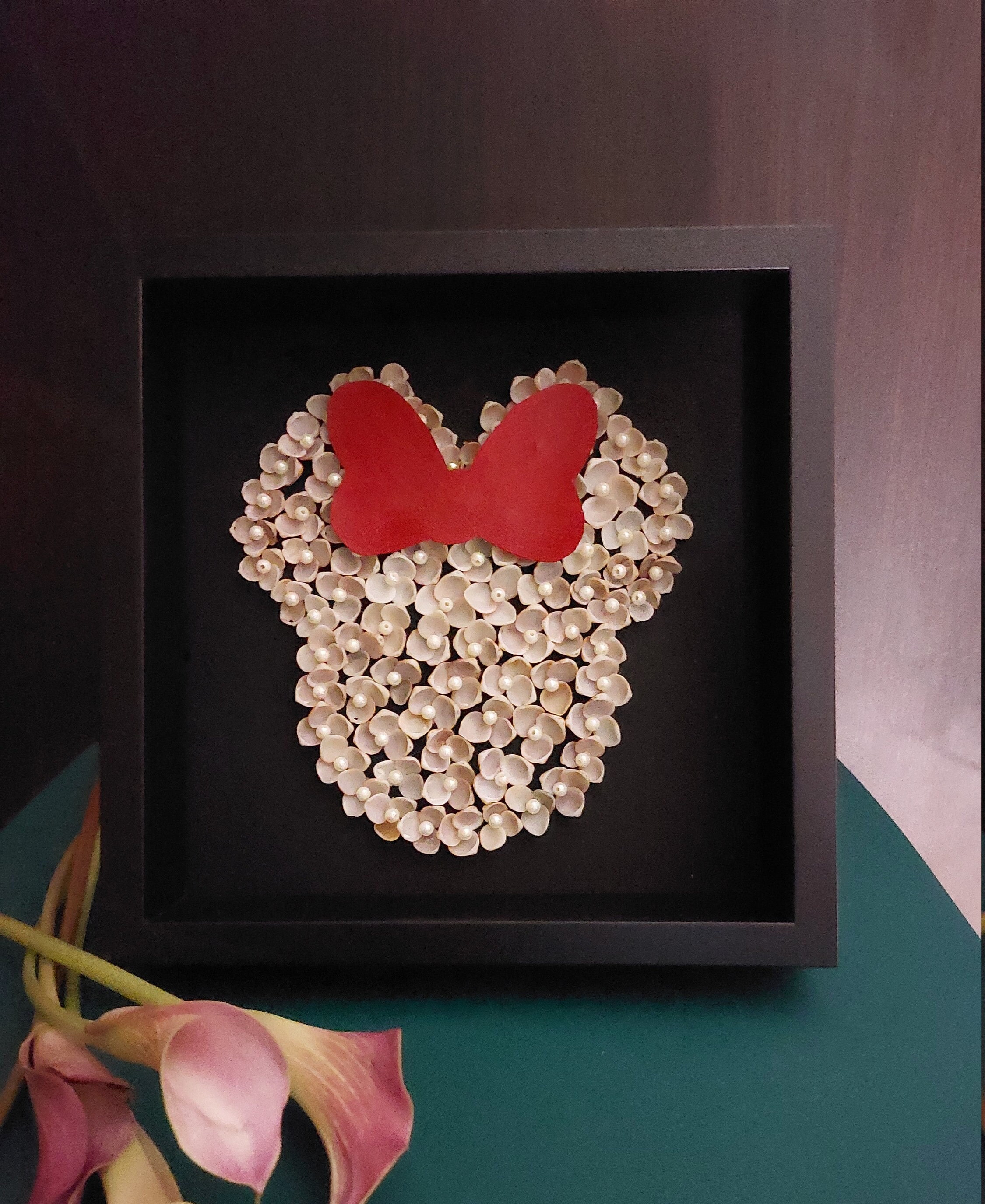 Mouse Shell Wall Art Mouse Framed Shell Mouse Mosaic Seashell Beads ...