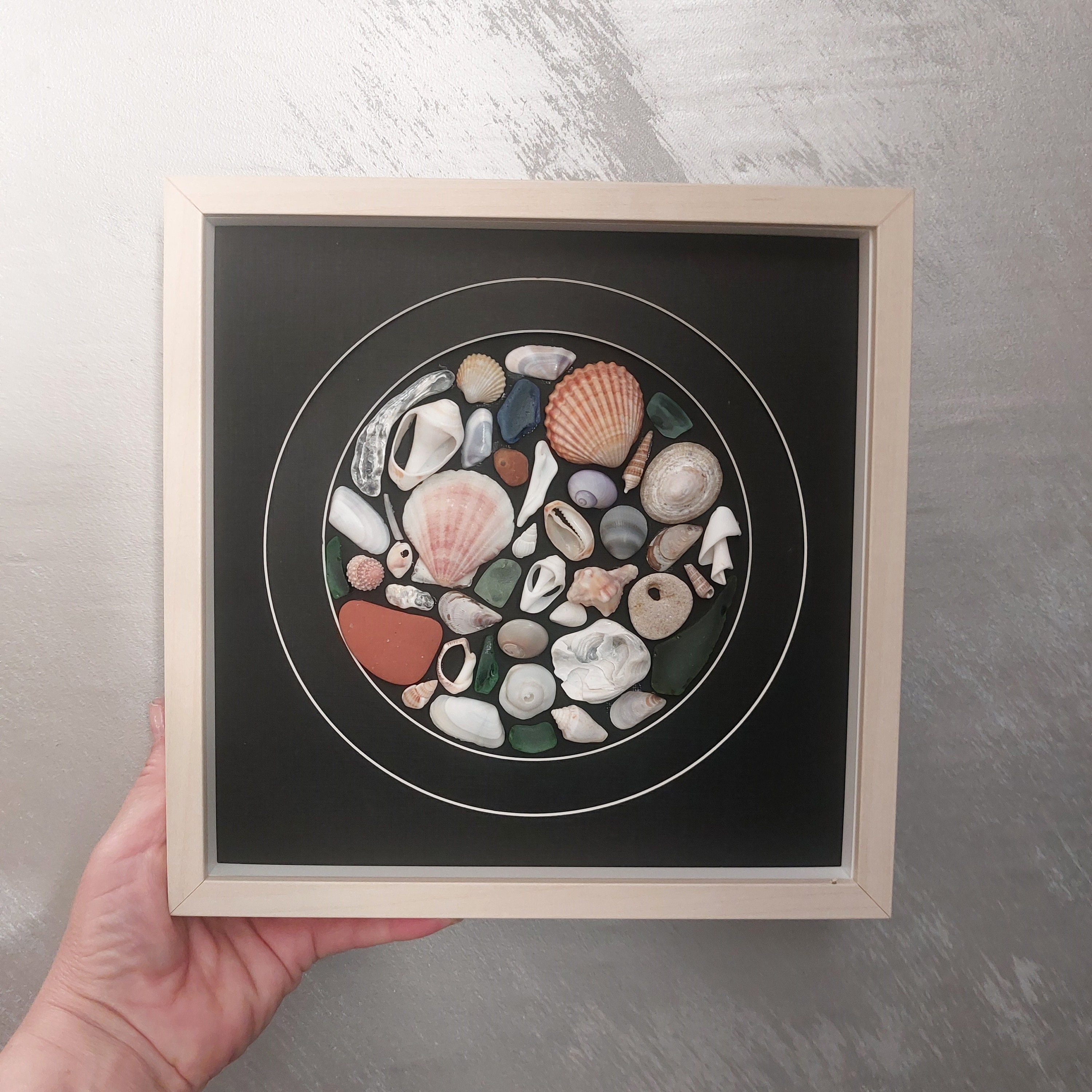 Seashell Wall Decor Mosaic Seashell Art Sea Glass Art Coastal Wall ...