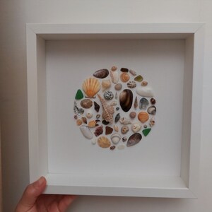 Seashell Circle Decor Shell Mosaic Wall Art Sea Glass Art Seashell Wall ...