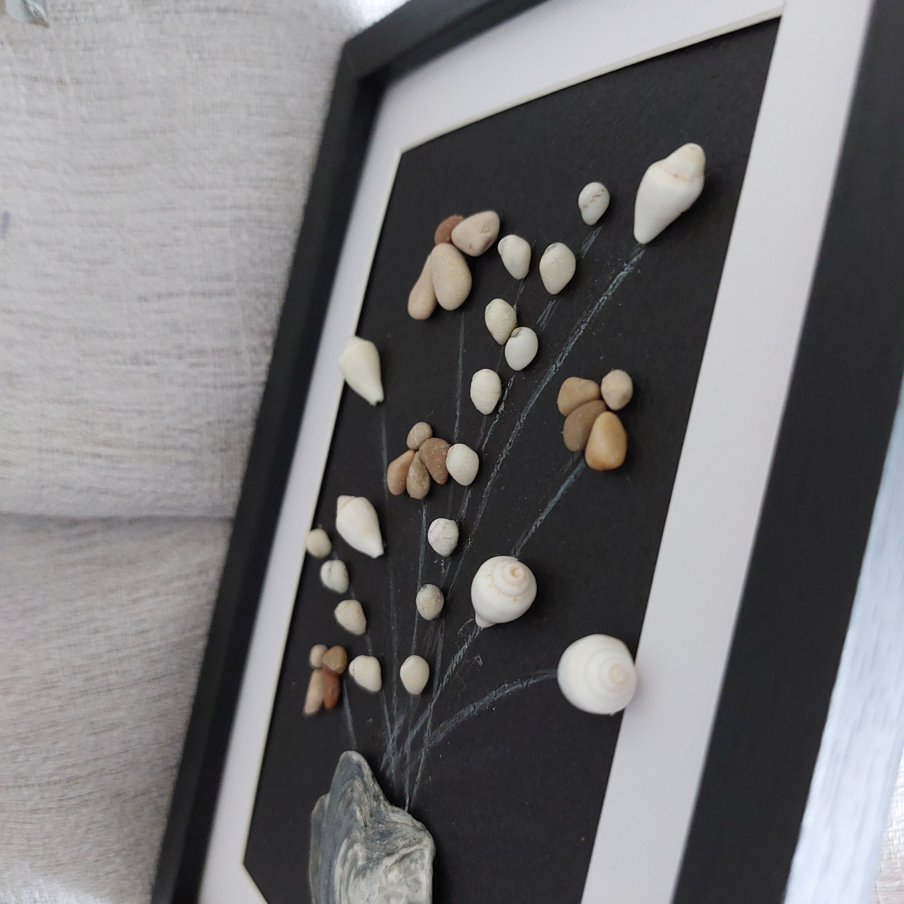 Pebble Flower Art Seashell Flowers Art 75 Inch Pebble Floral - Etsy