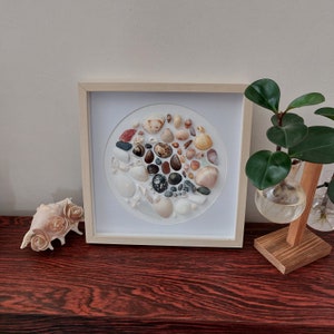 Mosaic Shell Wall Decor Mosaic Framed Collage Sea Glass Seashell Wall ...