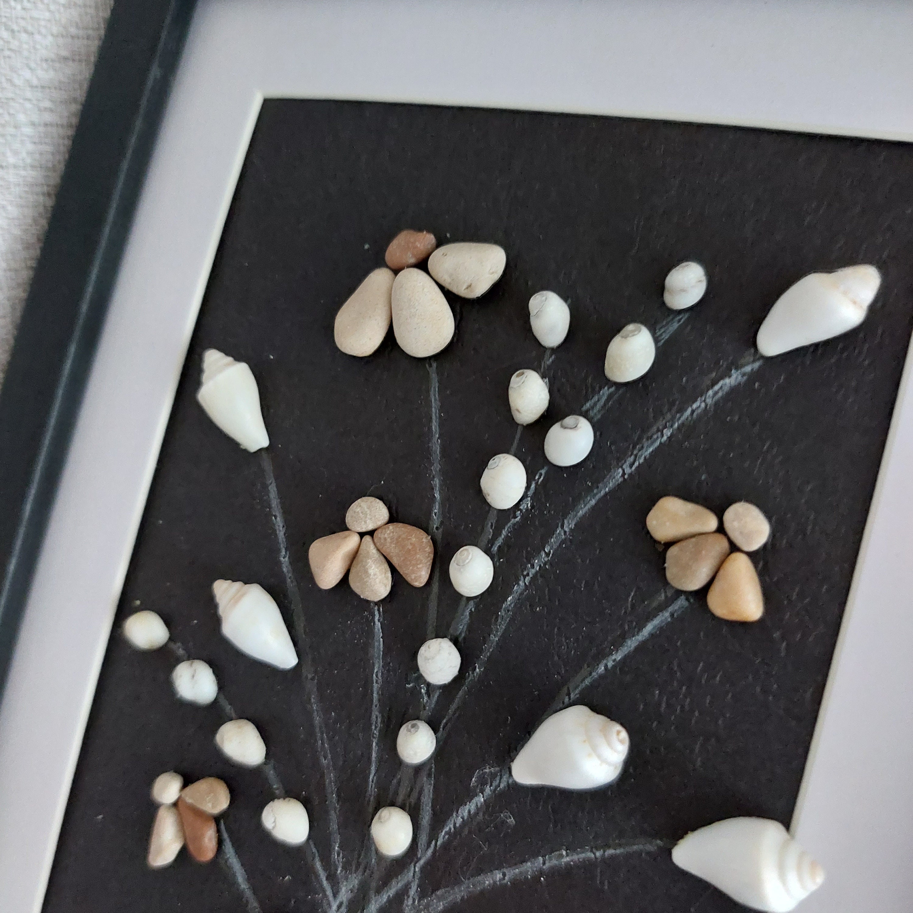 Pebble Flower Art Seashell Flowers Art 75 Inch Pebble Floral - Etsy