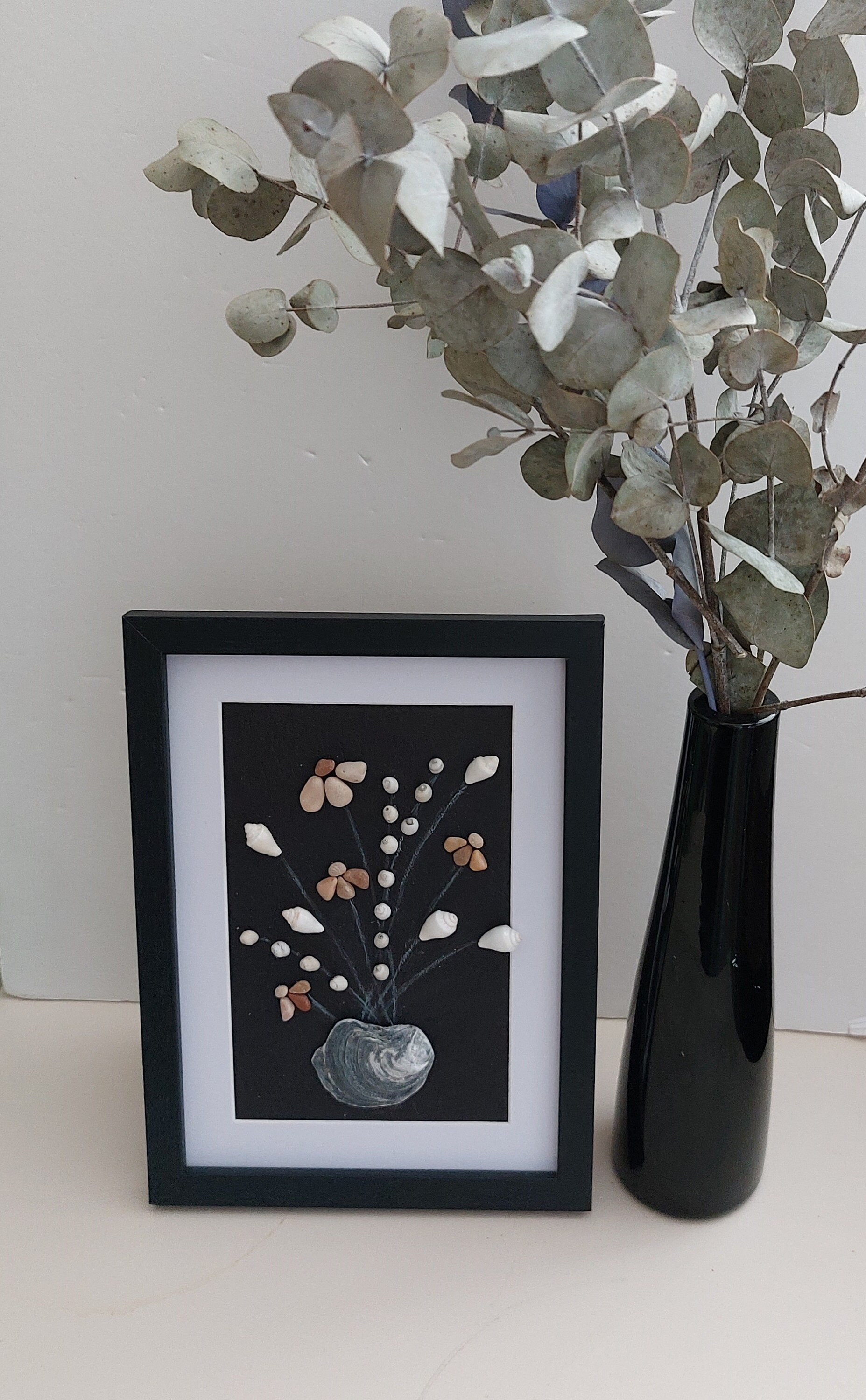 Pebble Flower Art Seashell Flowers Art 75 Inch Pebble Floral - Etsy