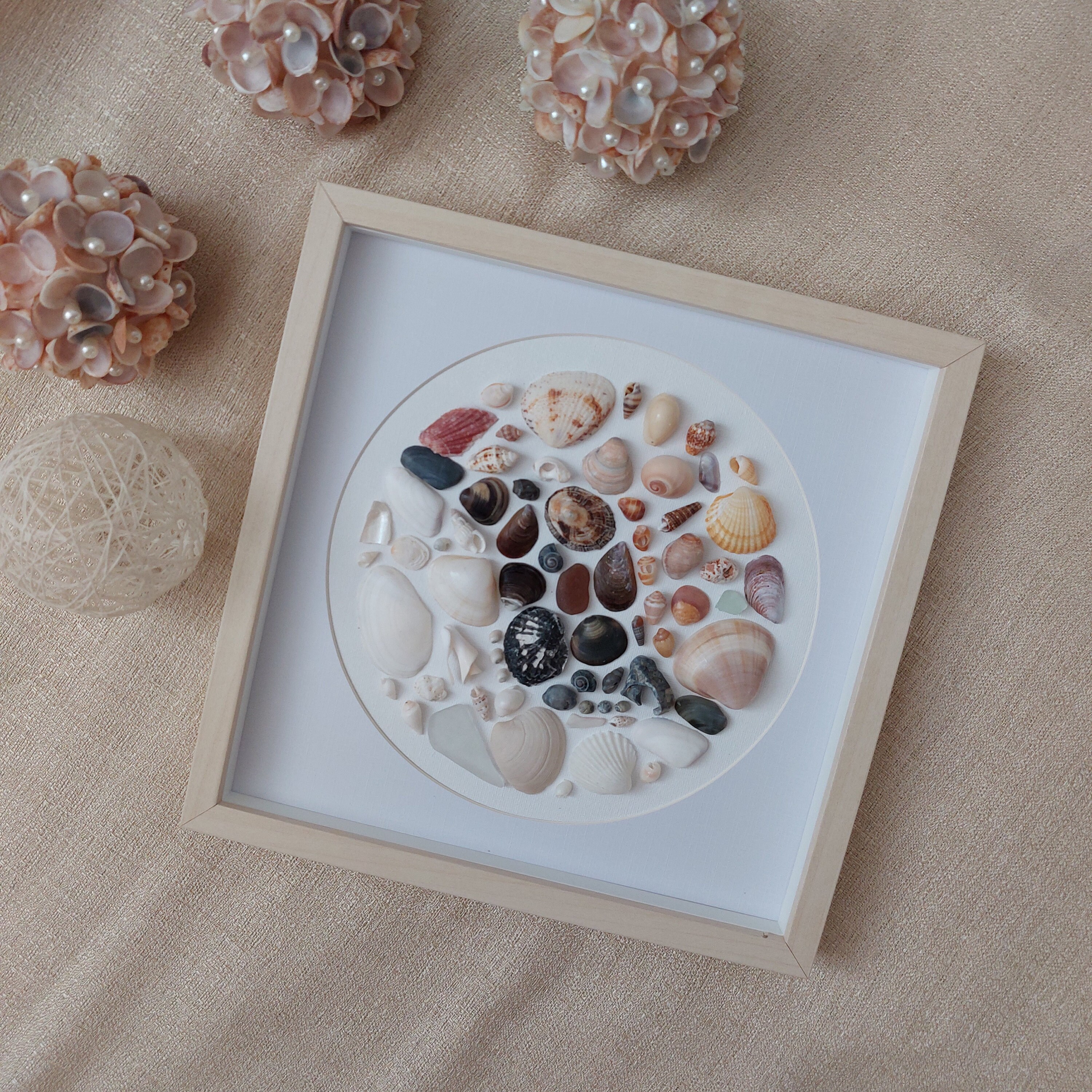 Mosaic Shell Wall Decor Mosaic Framed Collage Sea Glass - Etsy