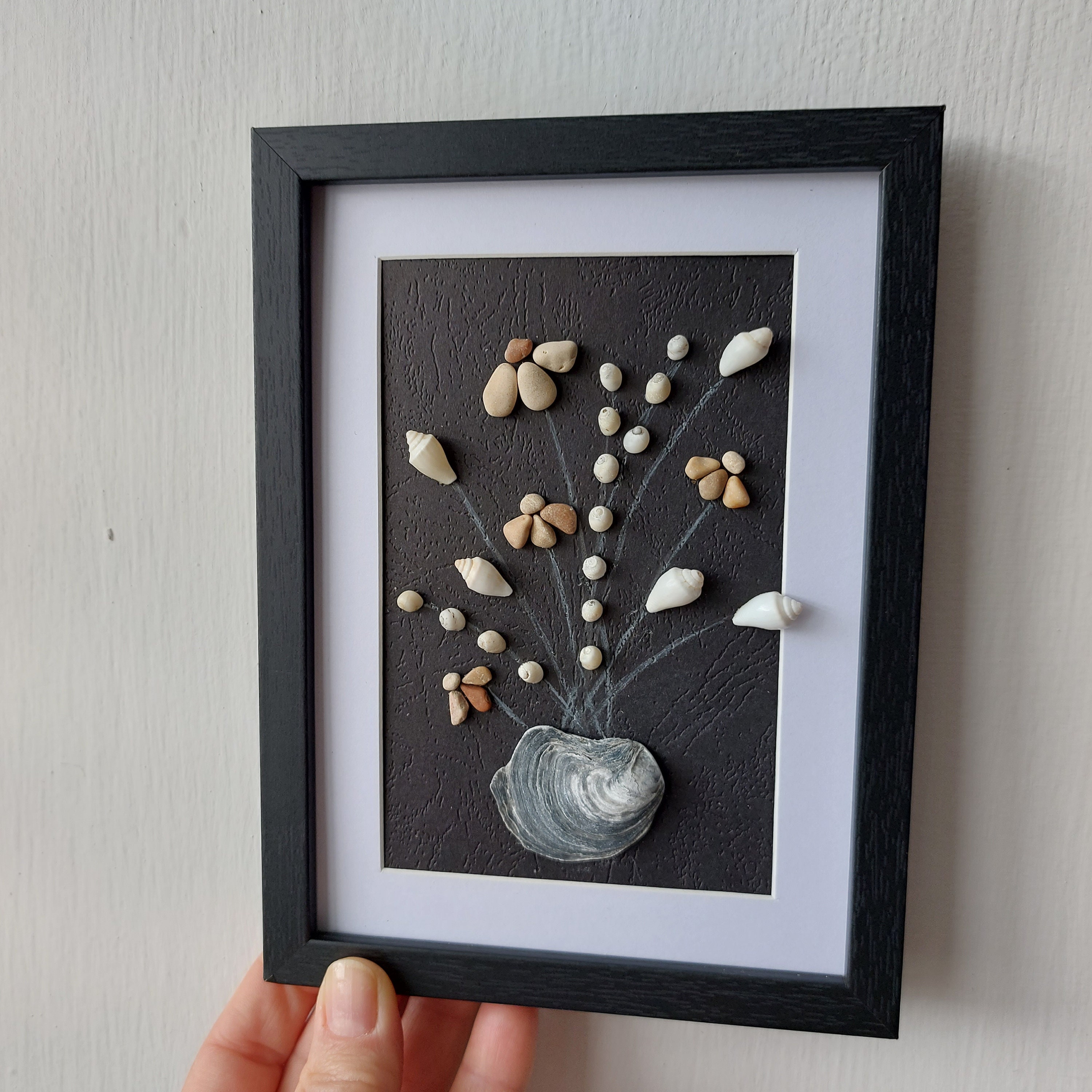 Pebble Flower Art Seashell Flowers Art 75 Inch Pebble Floral - Etsy