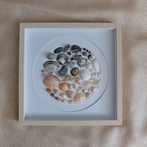 Mosaic Collage Shells White Black Beige Shell Wall Decor Shell Coastal ...