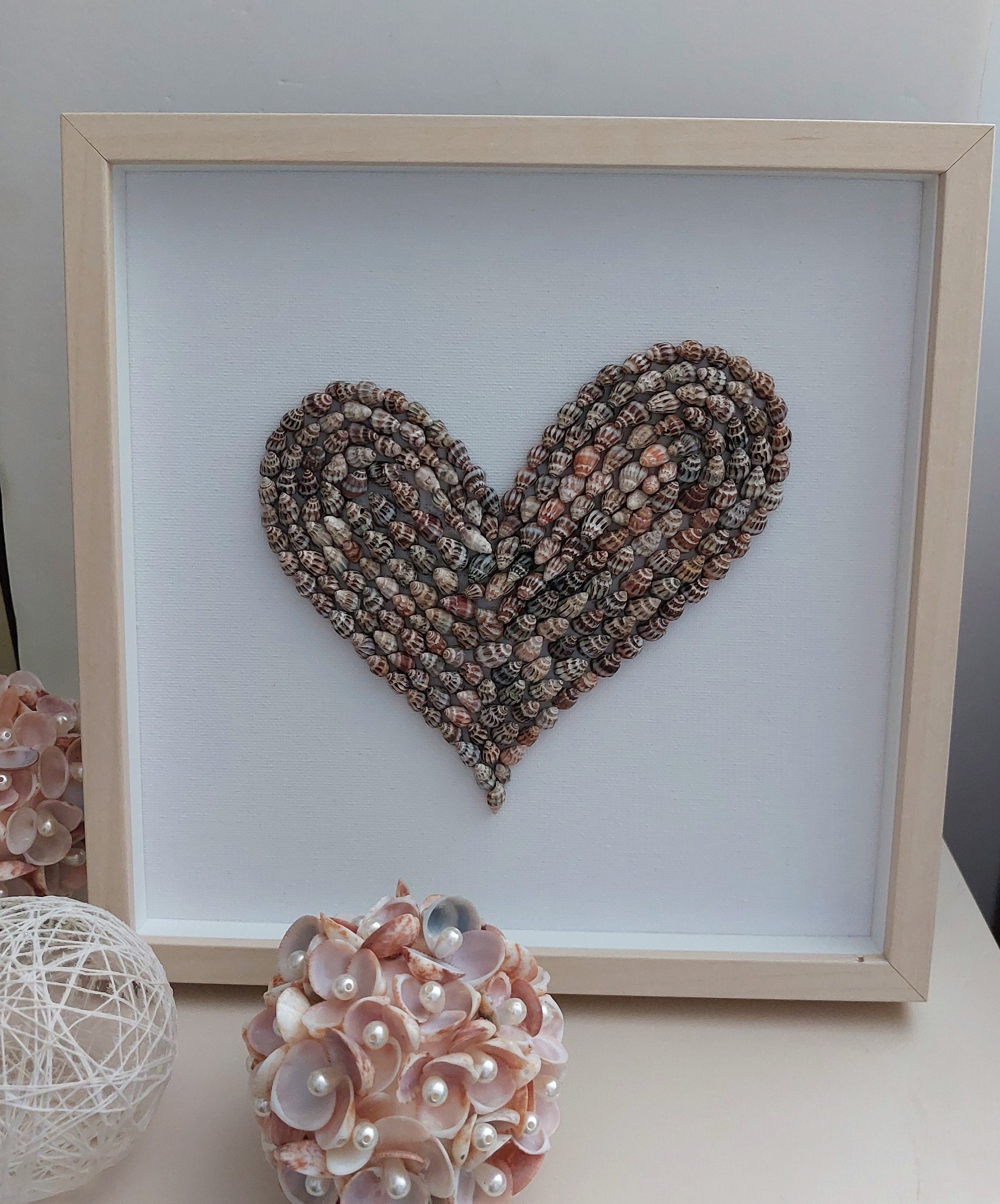 Seashell Heart Sea Shell Heart Wall Art Heart Frame Heart - Etsy