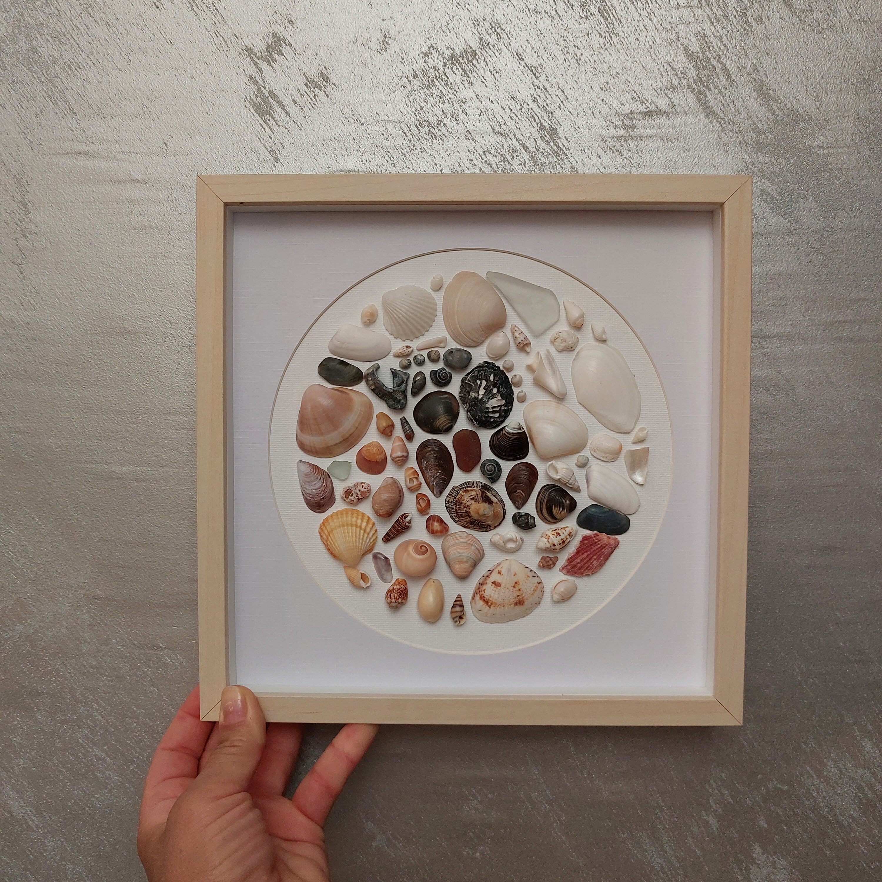 Mosaic Shell Wall Decor Mosaic Framed Collage Sea Glass - Etsy