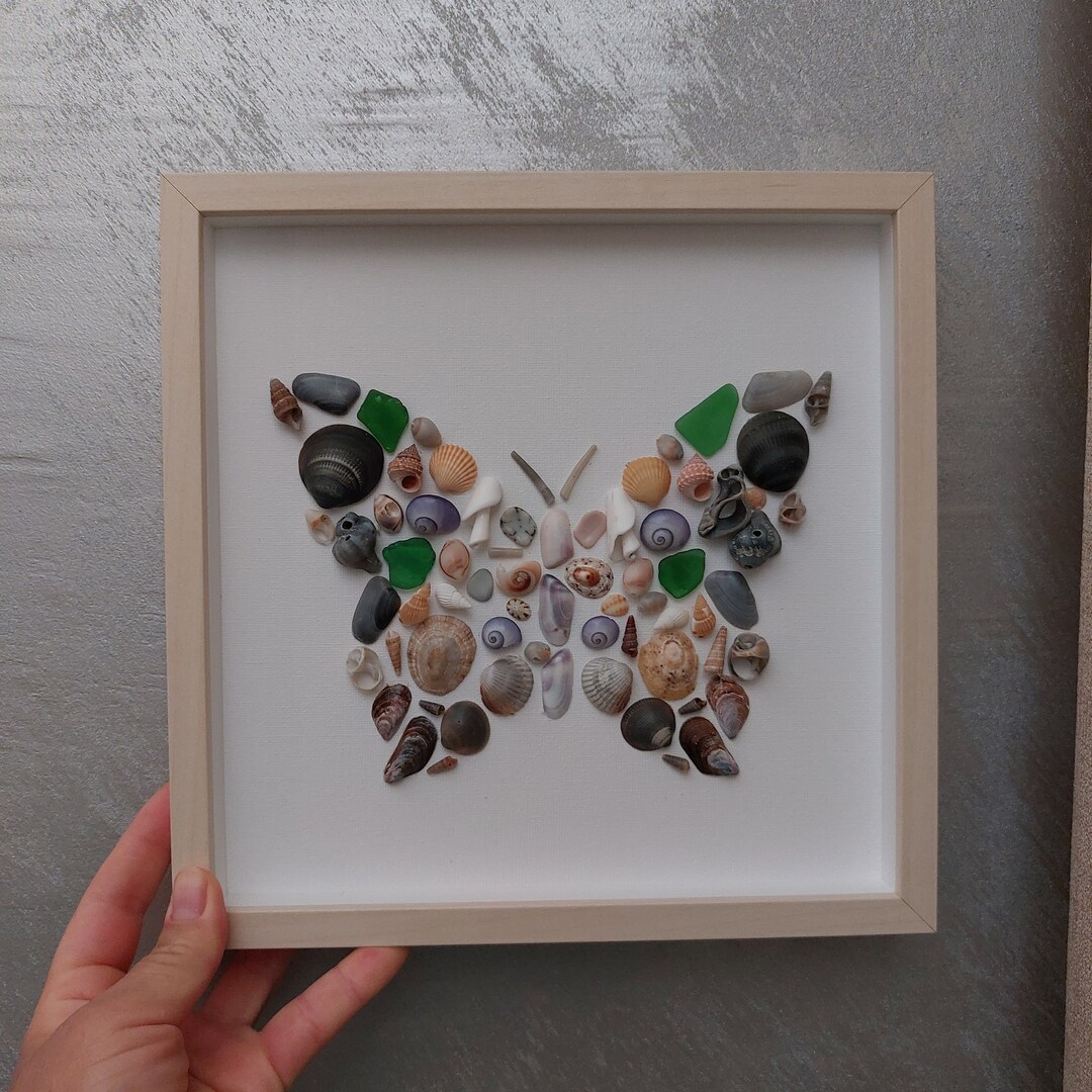 Butterfly Seashell Art Rainbow Butterfly Wall Art Sea Glass Butterfly ...