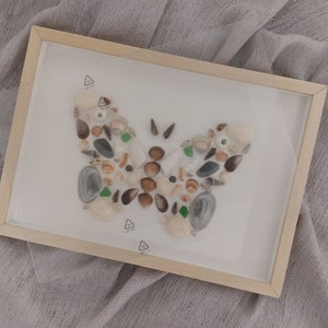 Butterfly Wall Art Seashell Wall Art Sea Glass Art Butterfly Shadow Box ...