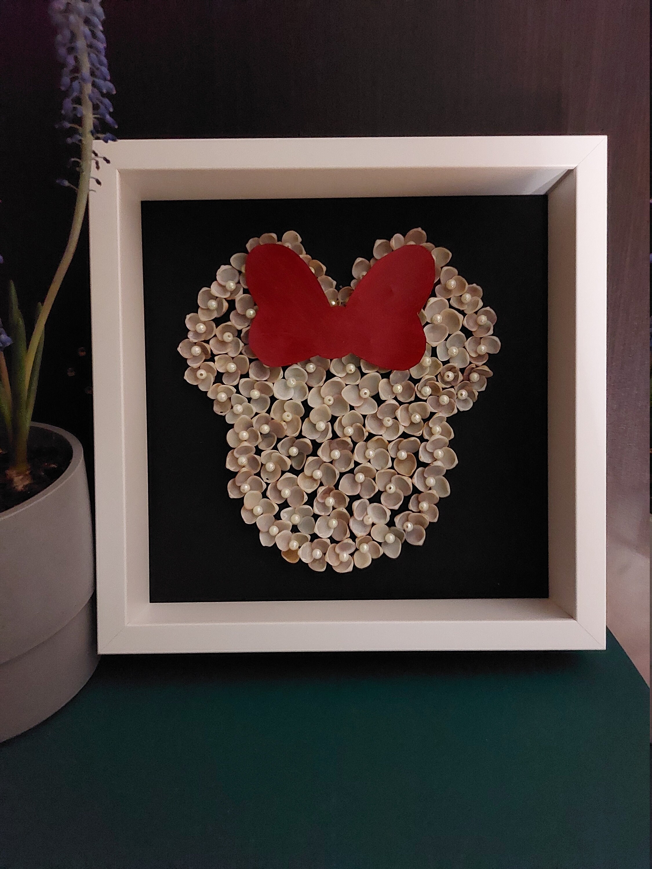Mouse Shell Wall Art Mouse Framed Shell Mouse Mosaic Seashell Beads ...