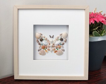 Butterfly Seashell Wall Decor Butterfly Small Framed Shell Art Mosaic ...