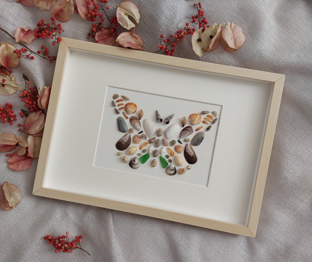Butterfly Shell Wall Art Seashell Wall Decor Mosaic Butterfly Art ...
