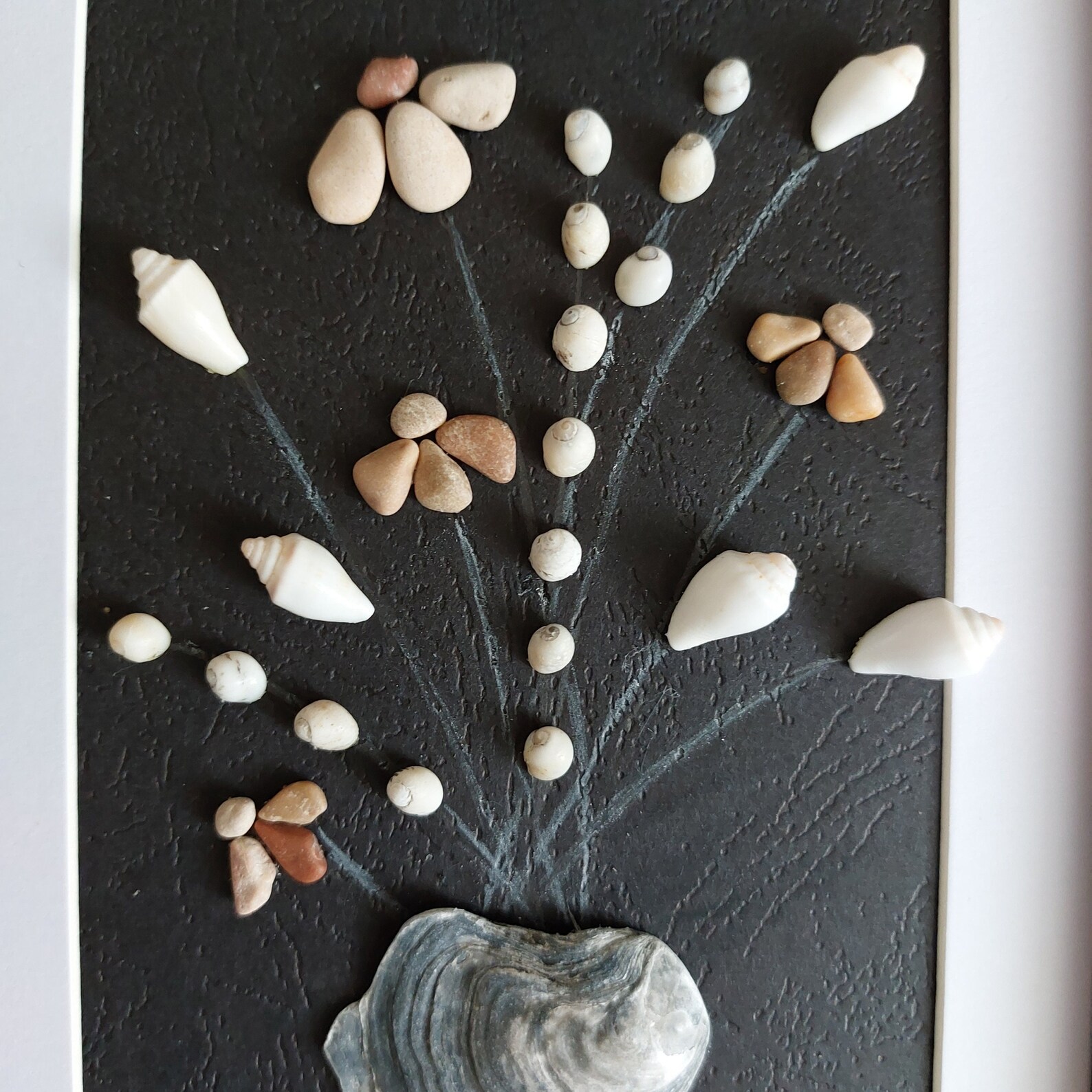 Pebble Flower Art Seashell Flowers Art 75 Inch Pebble Floral - Etsy