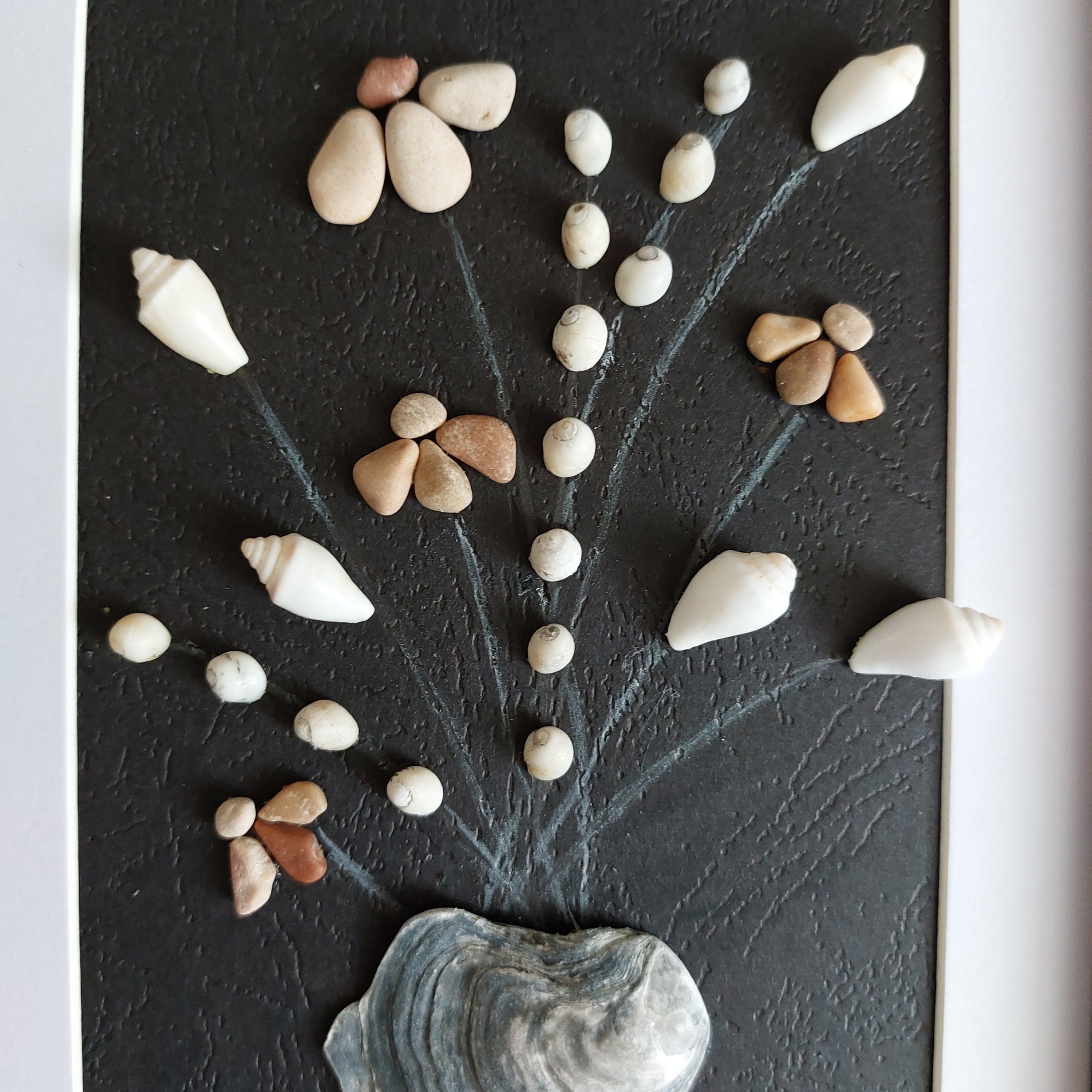 Pebble Flower Art Seashell Flowers Art 75 Inch Pebble Floral - Etsy