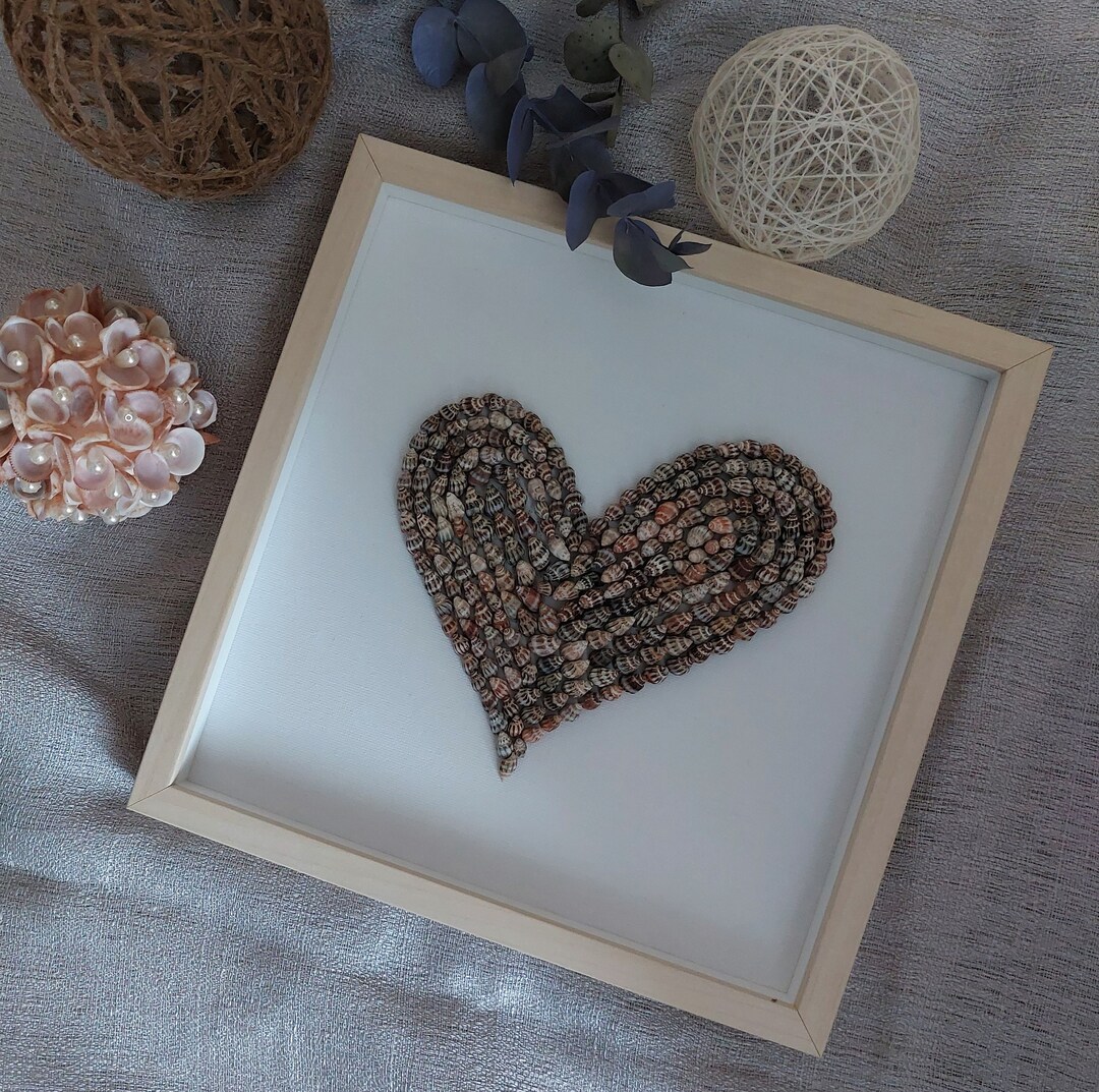 Seashell Heart Sea Shell Heart Wall Art Heart Frame Heart - Etsy