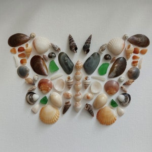 Butterfly Seashell Wall Decor Butterfly Small Framed Shell Art Mosaic ...