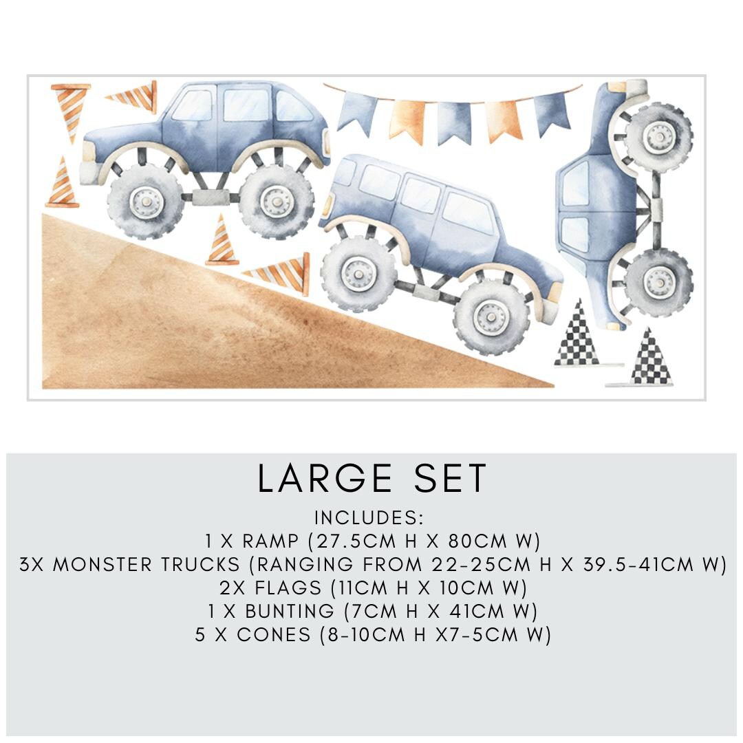 Monster Truck Packs, Ramp, Flags, Cones, Bunting, Trucks, Flags, Boys ...
