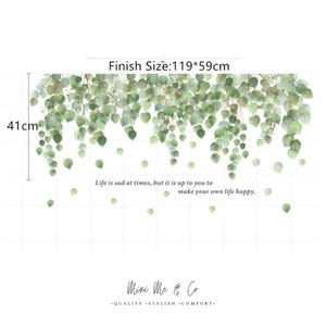 FABRIC Hanging Greenery Wall Sticker/decal, Leaves Decal/wall Sticker ...