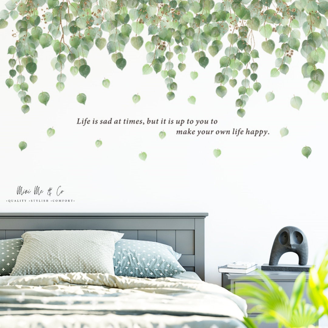 Hanging Greenery Wall Sticker/decal Leaves Decal/wall - Etsy
