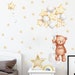Fabric Nursery Sleeping Teddy Bear Wall Decal/removable Sticker, Bear ...