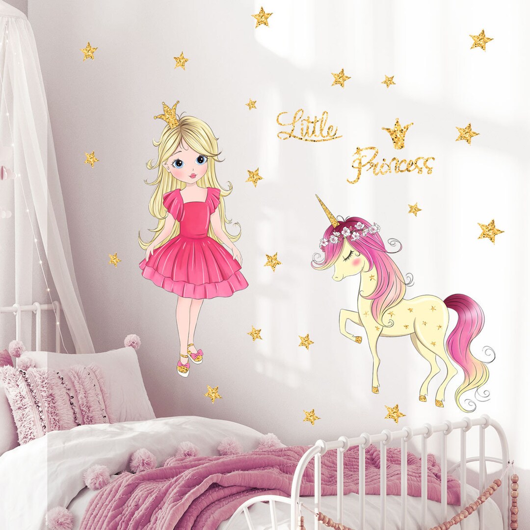 Little Princess Ballerina Wall Sticker/decal, Flower Wall Decal, Fairy ...