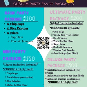 Party Favor Package Party Favors Bundle Custom Party - Etsy