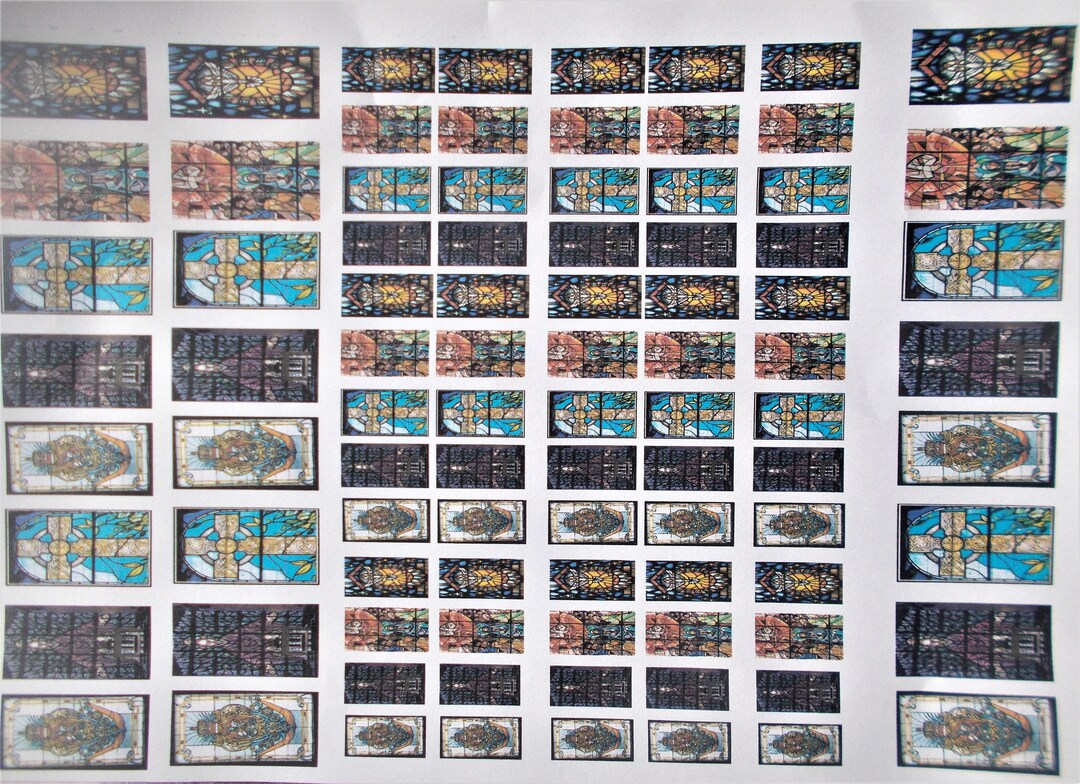 New 1/87 Ho and 1/43 -1/48 O SCALE Church Stained Glass Windows.2 ...