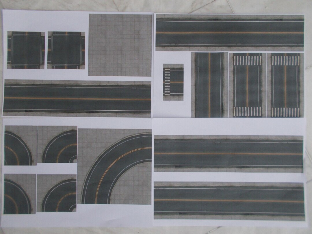 8 Sheets A4 21x29cm ROADS Pvc Matt 1/144 -1/150 - 1/160 N N N Scale ...