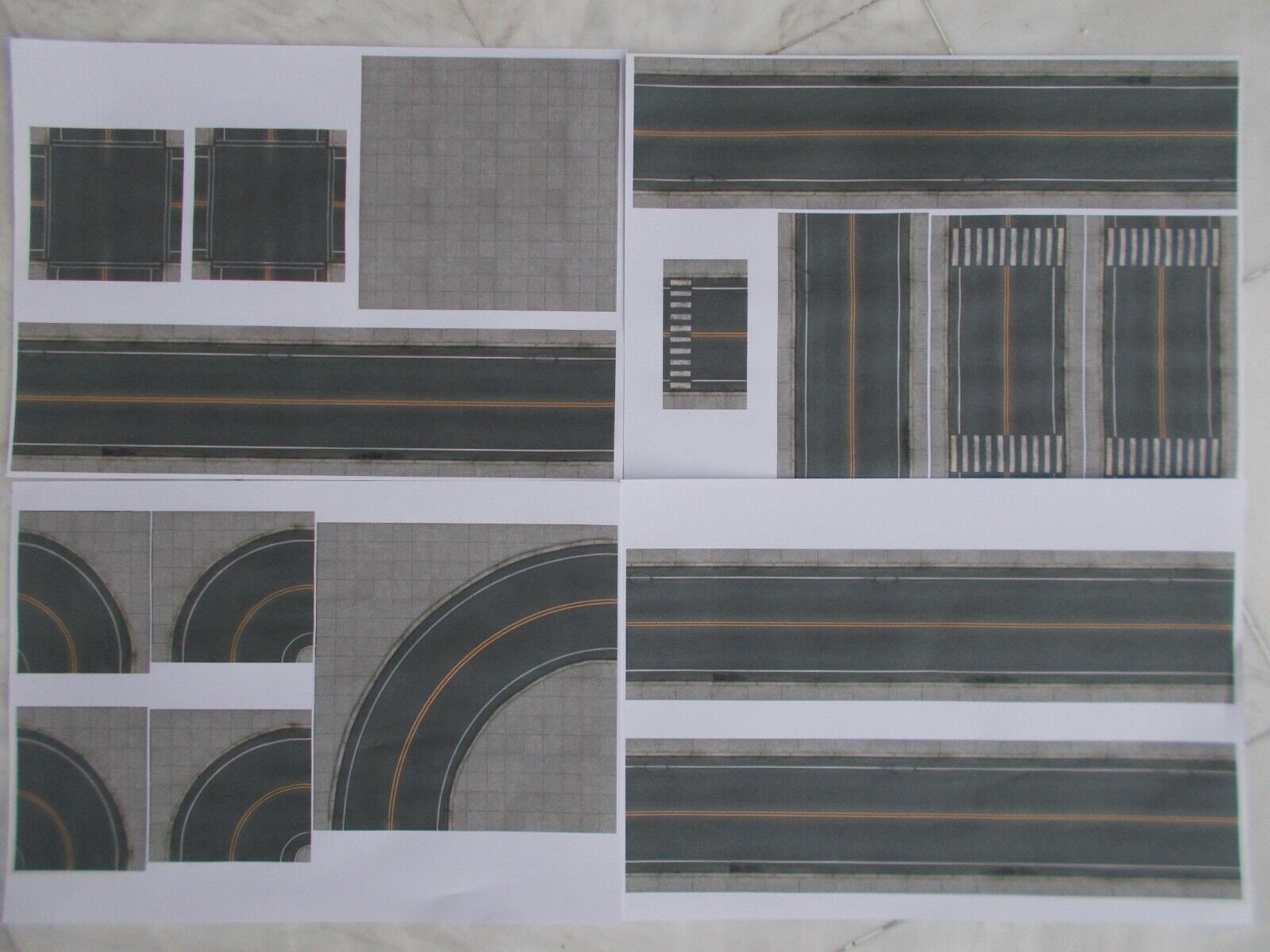 8 Sheets A4 21x29cm ROADS Pvc Matt N N Scale ASPHALT Adhesive Vinyl ...