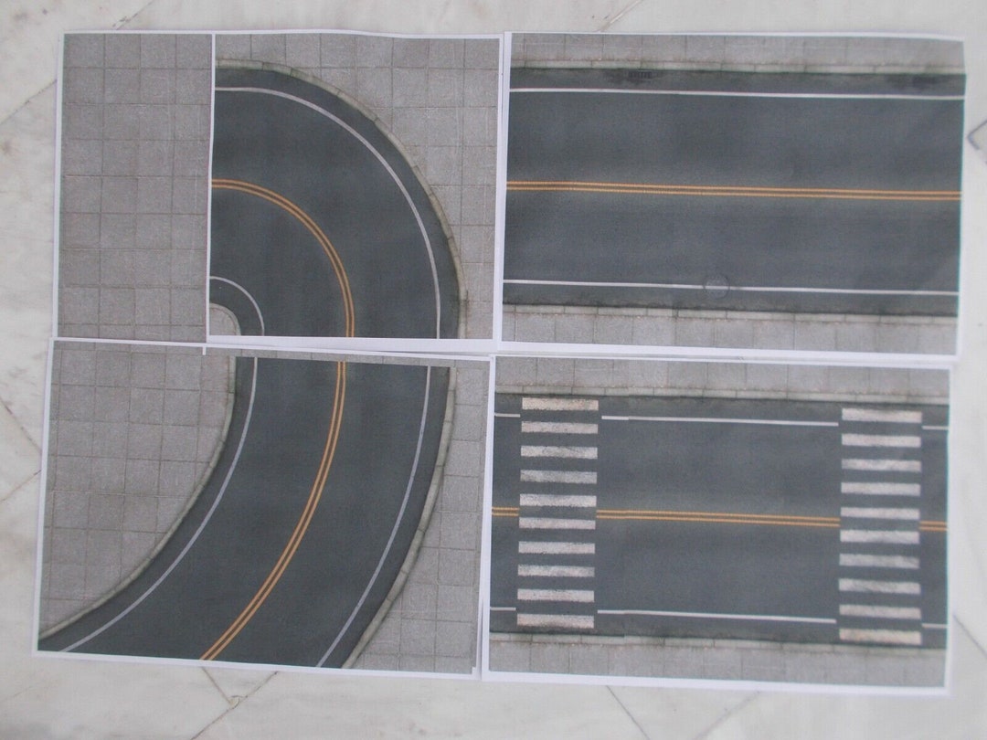 8 Sheets A4 21x29cm Sheets ROADS Pvc Matt O 1/43 - 1/48 ASPHALT ...