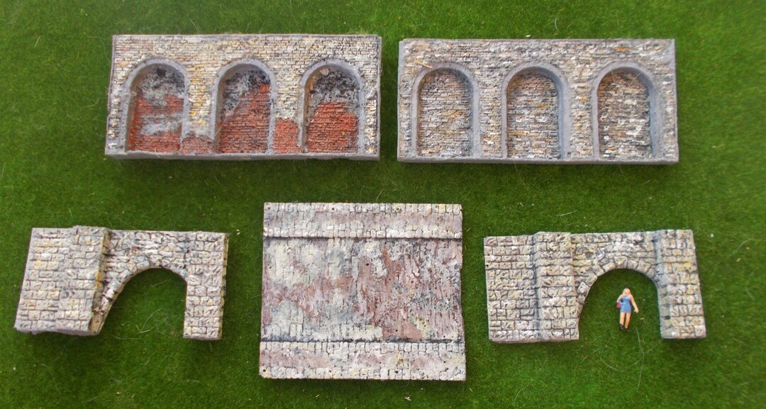 Lot Retaining Walls Arches1/87 Ho Scale Wall Brick 2x12cmx5,5cm Arch ...