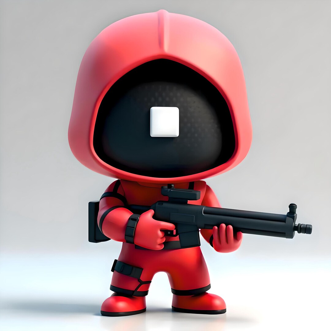 Squid Game Guard Chibi Figure STL File 3D Printing Model Chibi Squid ...