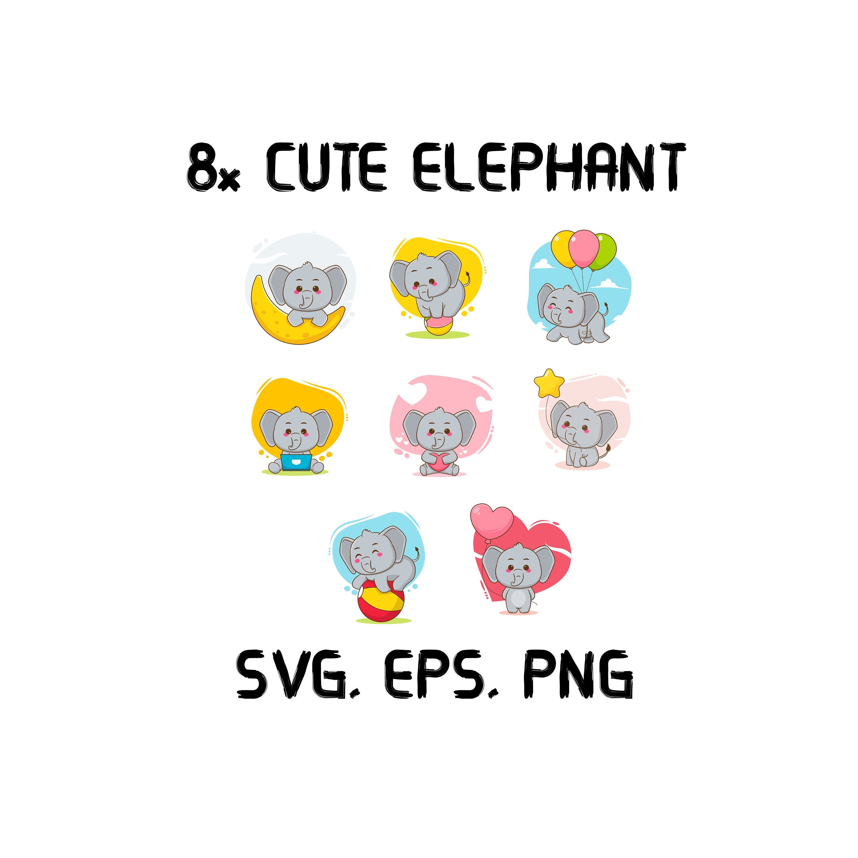 Baby Elephant SVG Bundle Layered Cut Files for Cricut Silhouette Baby ...