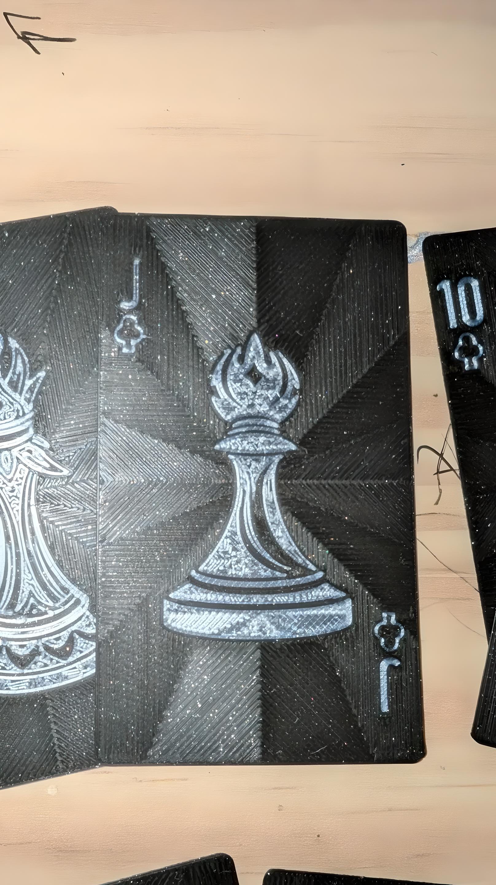 Compact 3d-printed Playing Cards Chess Playing Cards STL Files Metallic ...