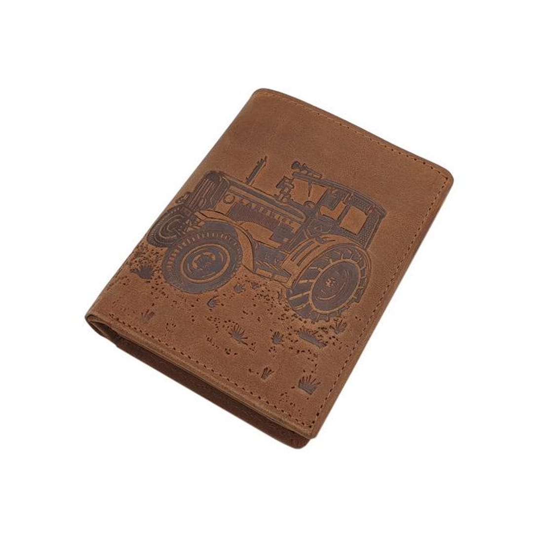 Genuine Buffalo Full-grain Leather Portrait Format Farmer Wallet ...