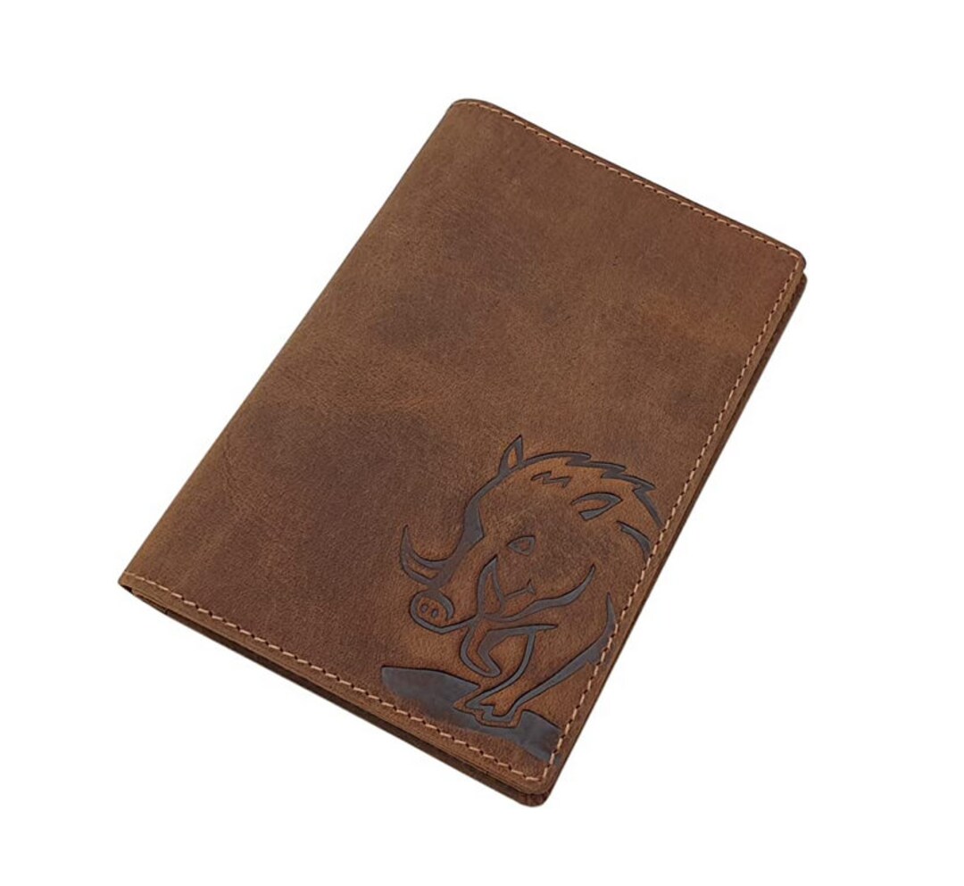 Buffalo Full-leather Identification Folder With Wild Boar - Etsy