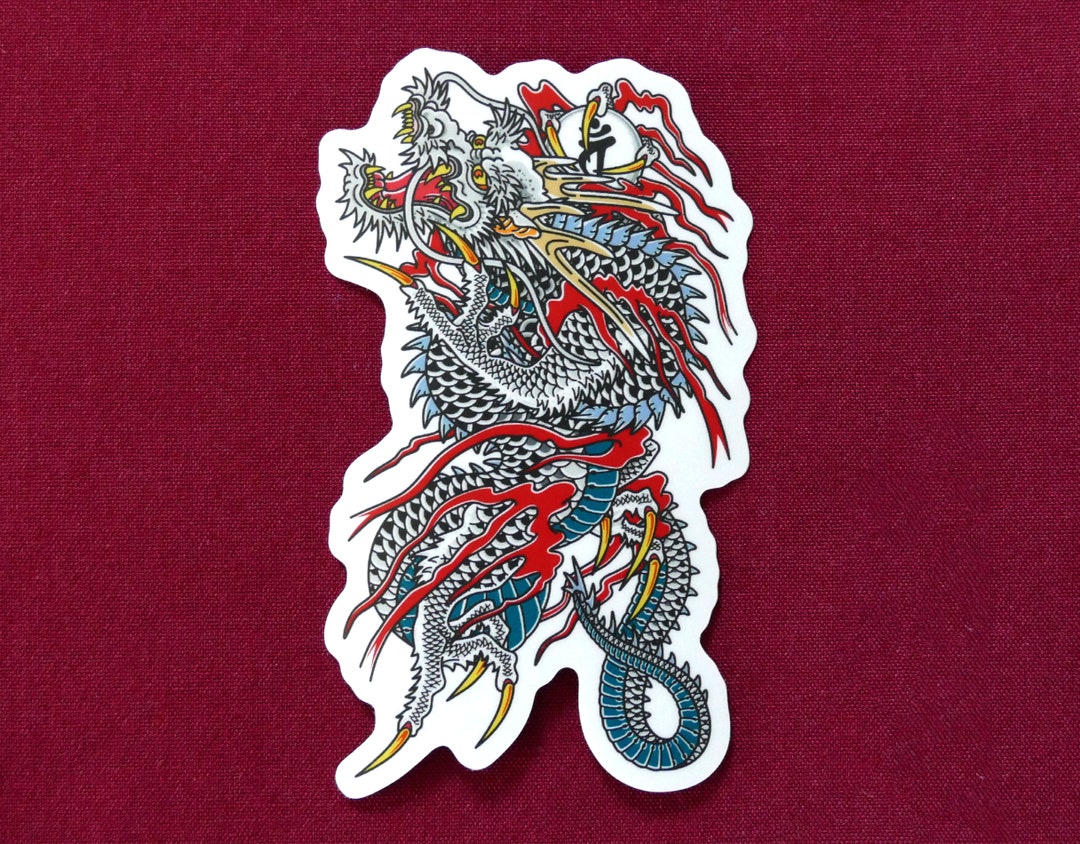 Dragon Tattoo - Vinyl Sticker - Etsy