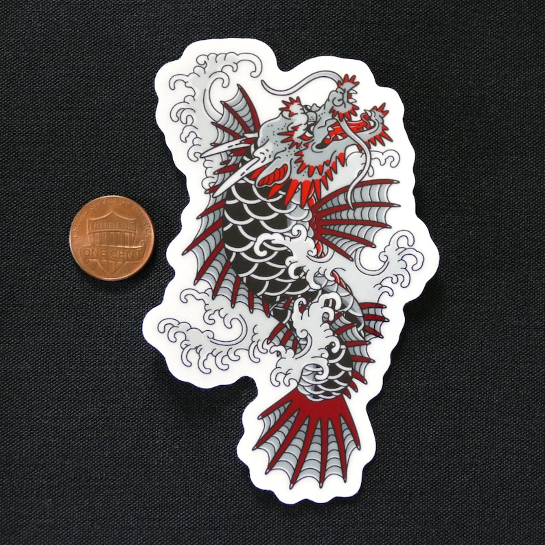Dragonfish Tattoo - Vinyl Sticker - Etsy