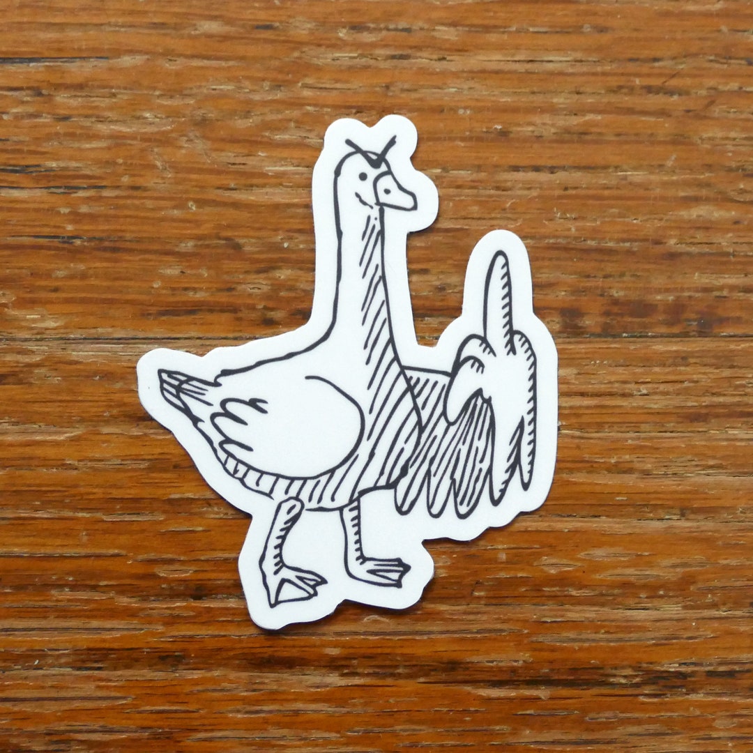 Rude Goose Doodle Sticker - Etsy