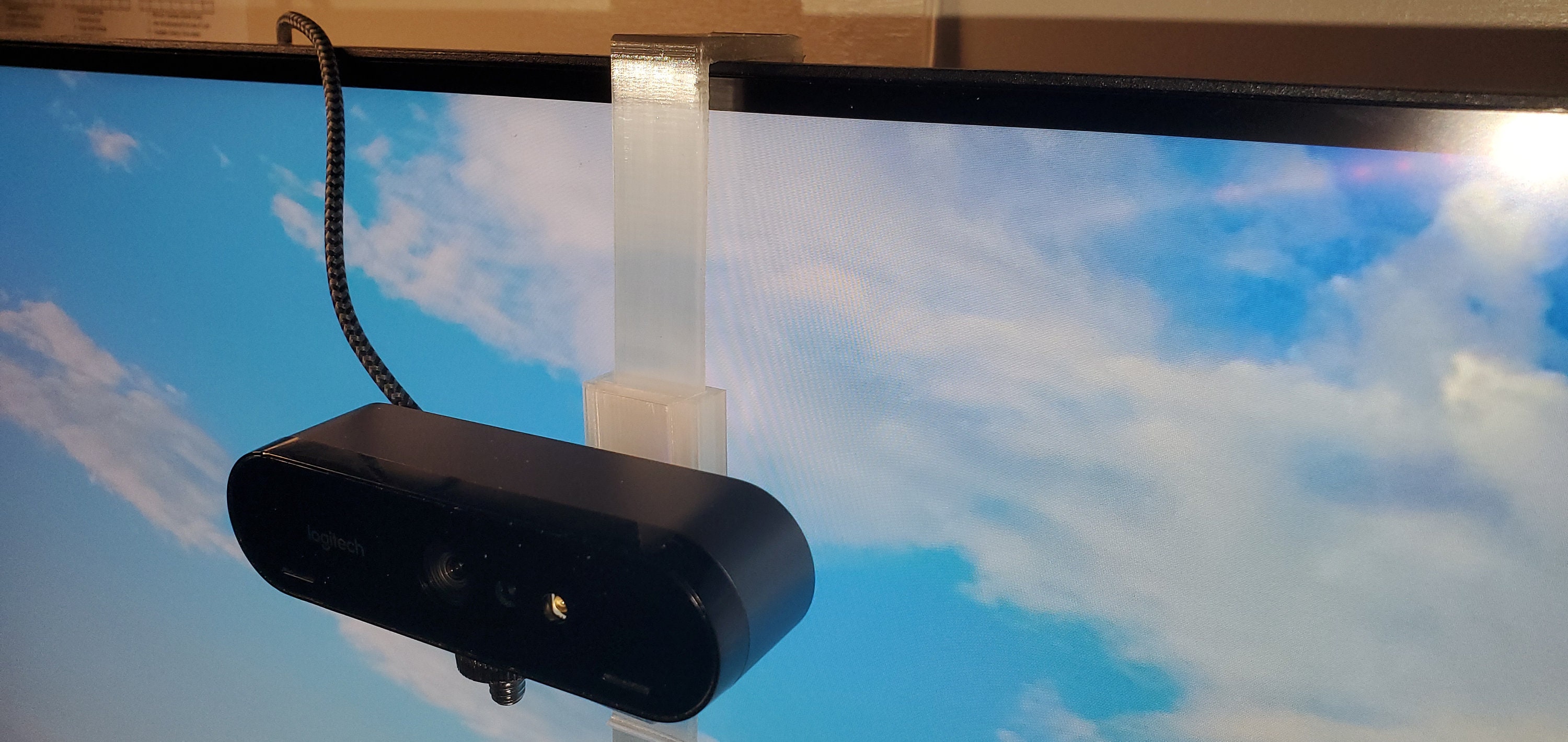 CUSTOM Middle-screen Webcam Support V3 for Thick Monitors, Over Your ...