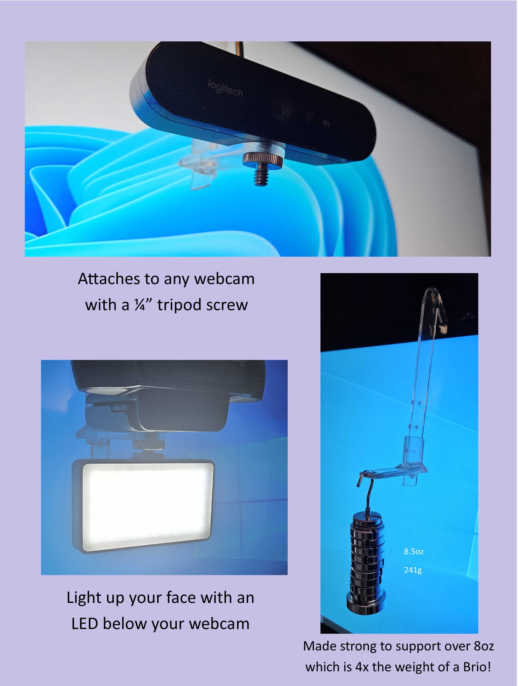 Almost Invisible Middle-screen Webcam Mount, Camera Hanger, Perfect ...