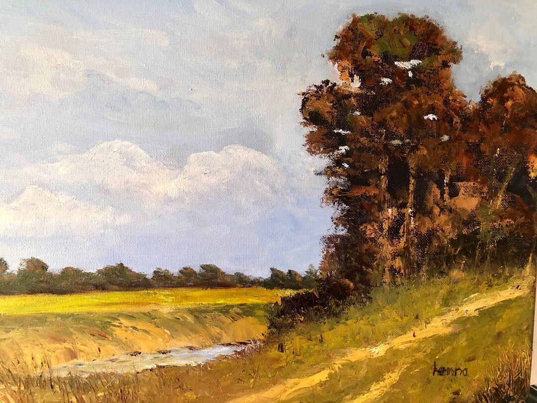 Large Tree Art, Natural Painting, Big Trees on the Hill Original Oil ...