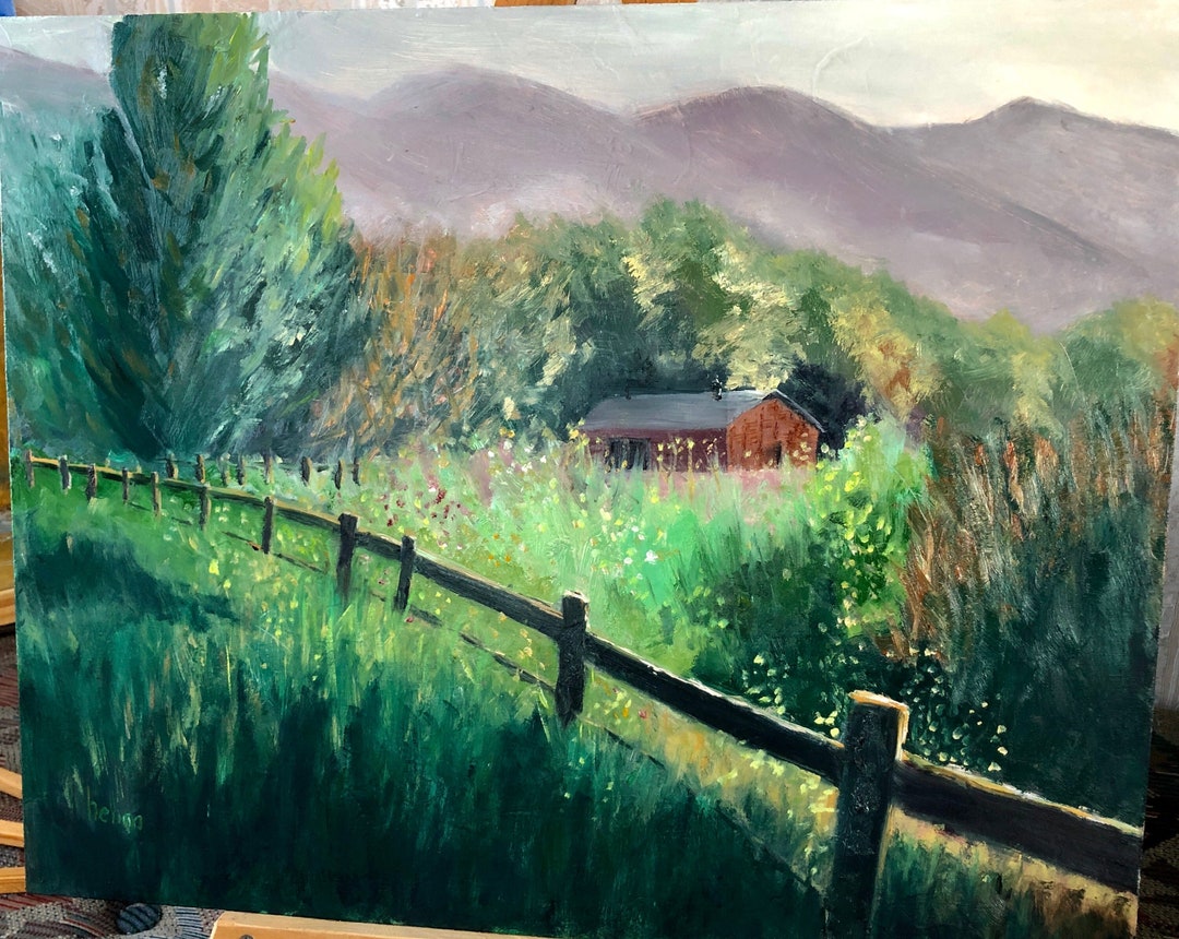 Old Barn in the Countryside, on Wood, 20 X16 X6 ,farmhouse Country Side ...