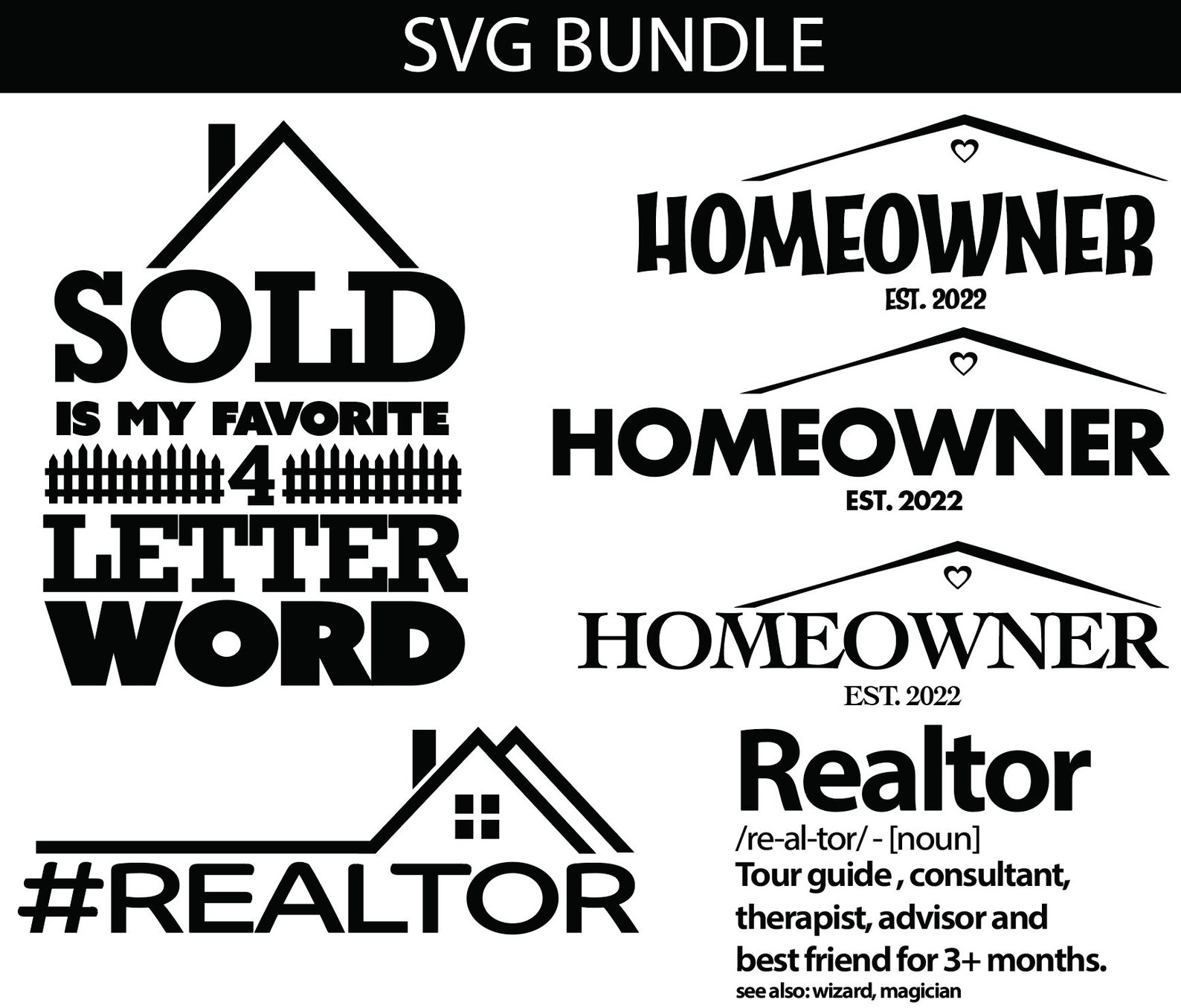 Realtor SVG Homeowner SVG House Sold SVG Real Estate Svg - Etsy