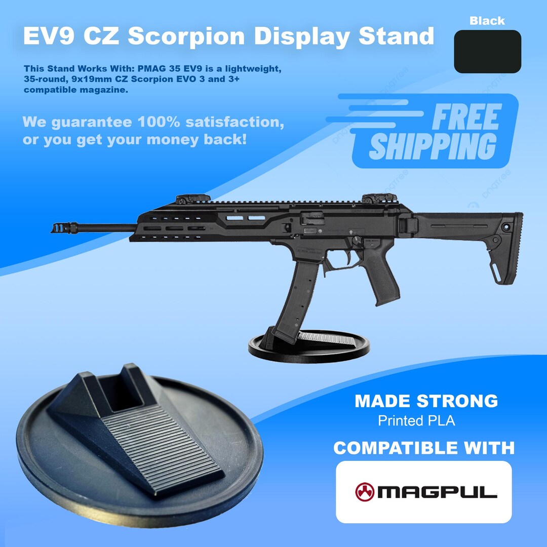 EV9 CZ Scorpion Display Stand Pistol Mount. This Stand Works With: PMAG ...