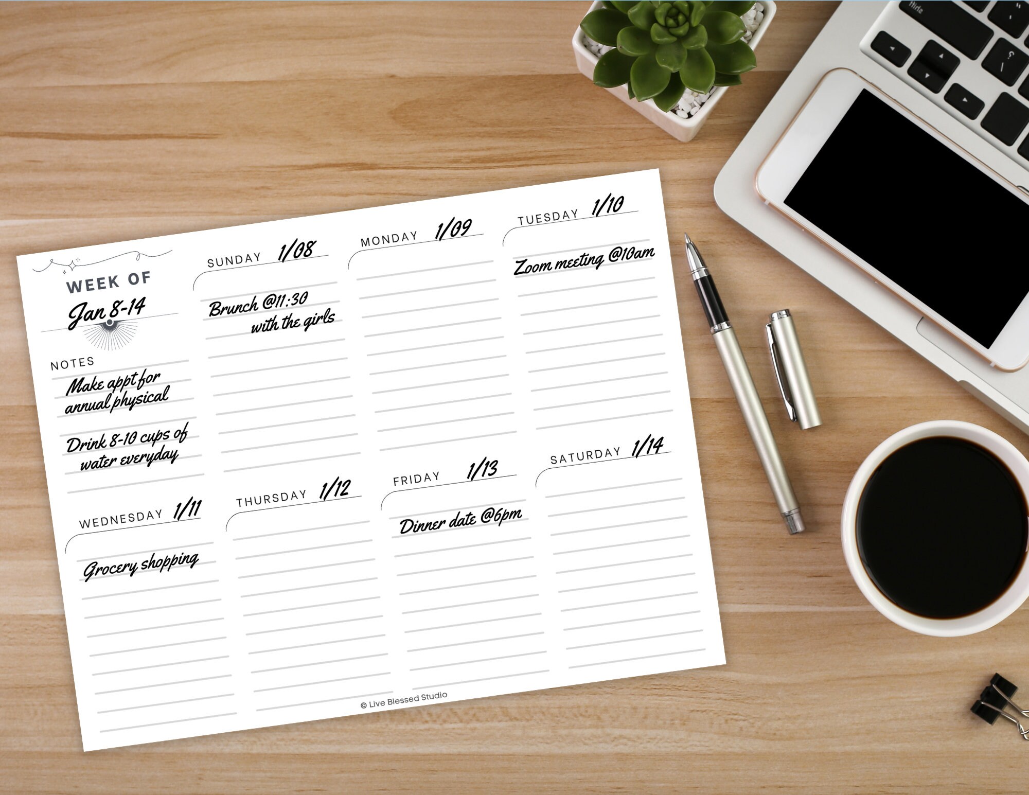 Weekly Planner to Do List Printable, Sunday/monday Start, PDF Printable ...